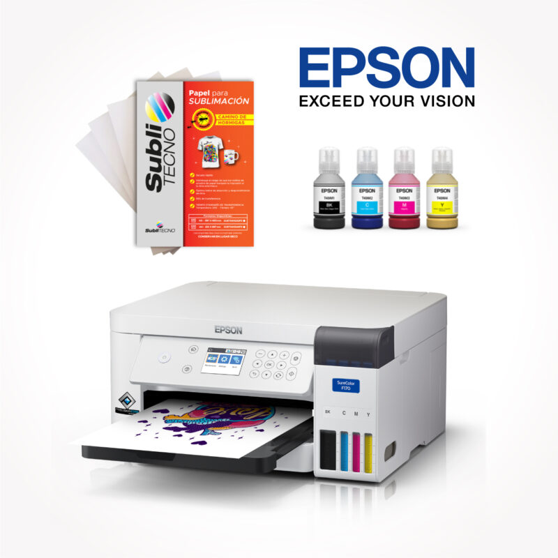Impresora Epson F170 Con Resma Papel Sublimación A4 – Visual Insumos
